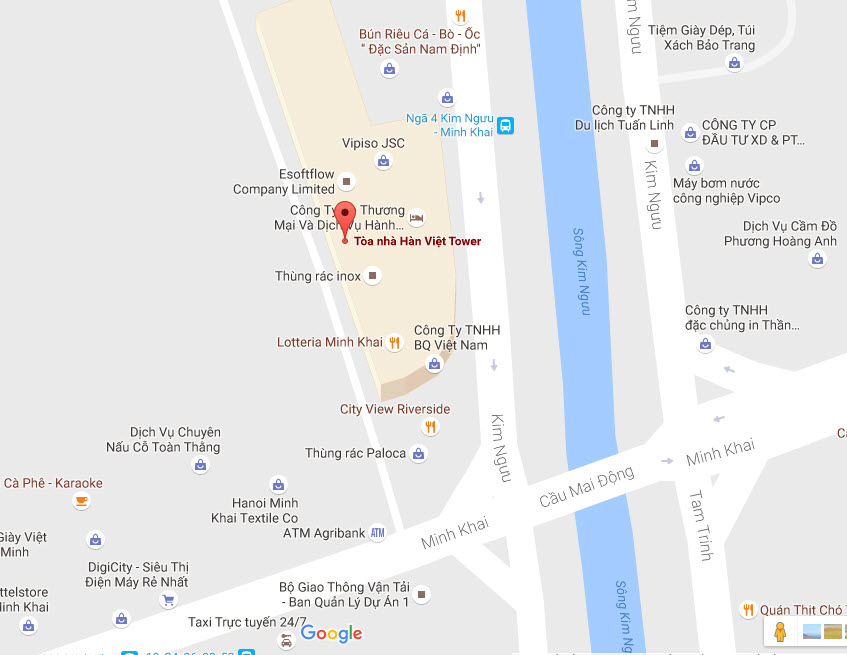 Vị trí tòa nhà Hàn Việt Tower, Kim Ngưu, Q. Hai Bà Trưng - Tòa nhà Hàn ...